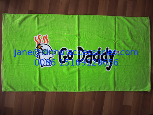 personalized beach towels 100% cotton velour reactive printing beach towels small MOQ supplier