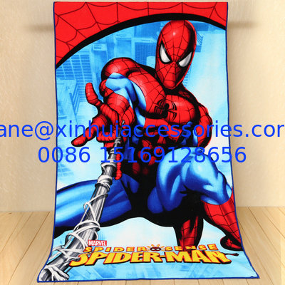 Cheap Kids Microfiber cartoon printed spider-man beach towels supplier
