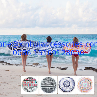 beach towel Type and Woven Technics Indian Round Beach Towel Mandala Round Beach Towels supplier