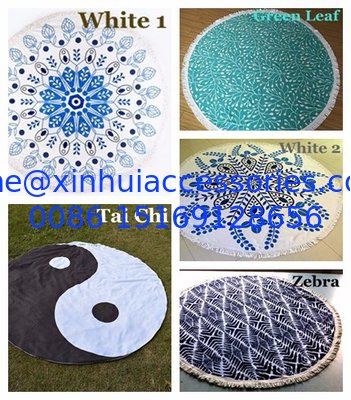 Indian Mandala Round Roundie Beach Towel Tassel, Turkish Round Beach Towel with Tassel supplier
