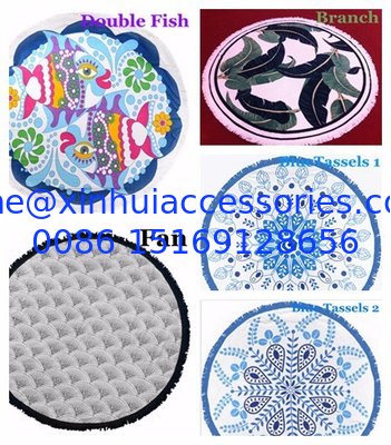 Indian Mandala Round Roundie Beach Towel Tassel, Turkish Round Beach Towel with Tassel supplier