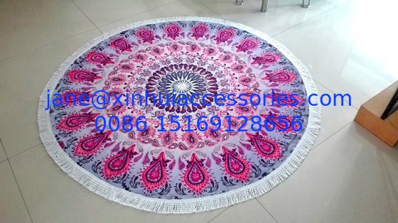 100% Cotton Material Mandala Round Towels supplier