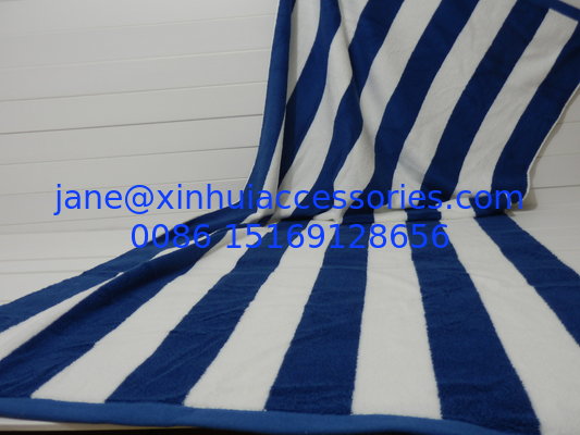 Factory Supply 100% cotton Yarn Dyed Jacquard Heavy Blue Stripe Pool Towel supplier