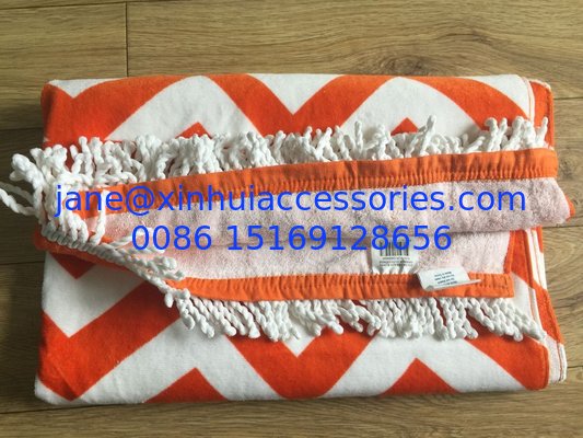 100% Cotton Extra Large Custom Printed Rectangle Beach Towel with Tassels wholesale turkish towel supplier