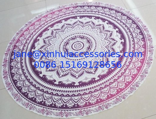 Lightest Round Mandala Beach throw Cotton roundies 150CM Polyester round beach sarong supplier