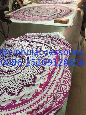 Lightest Round Mandala Beach throw Cotton roundies 150CM Polyester round beach sarong supplier