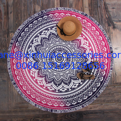 Small MOQ Custom Print 150CM Polyester Chiffon Voile Shawl Scarf round beach sarong supplier