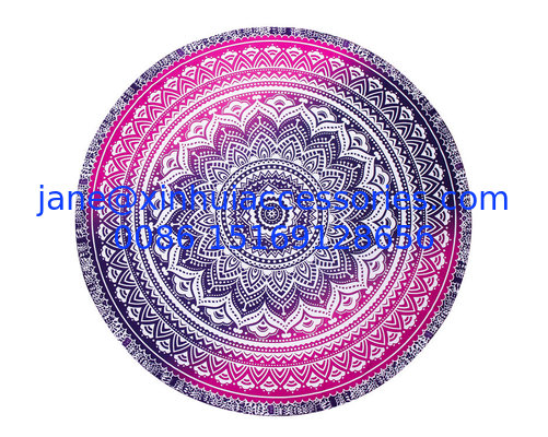 Small MOQ Custom Print 150CM Polyester Chiffon Voile Shawl Scarf round beach sarong supplier