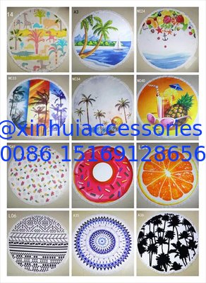 2016 new design Fashion custom printed outdoor mat round beach towels supplier