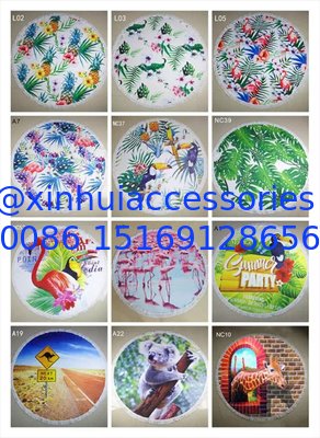 2016 new design Fashion custom printed outdoor mat round beach towels supplier
