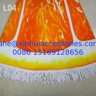 Stock Microfibre Roundie Towels  Mix Design Various Color No MOQ Custom Print Round Beach Towels supplier