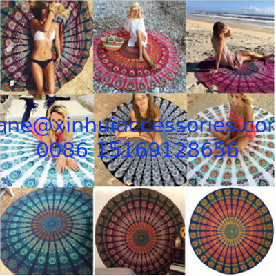 Light Weight Round Mandala Beach throw Cotton roundies round beach sarong supplier