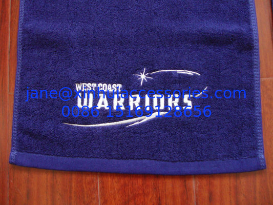 Solid color custom logo hand towel 100% cotton fitness towel gym towel supplier