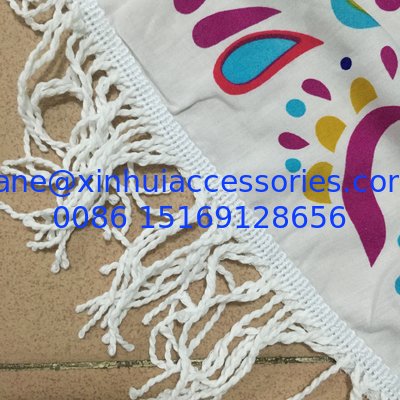 New Beach Cover Up Round Tassel Cotton Pareo Beach Coverup Beach Mat Shawl Yoga Mat Letter Sarong Cloak Bathing Suit supplier