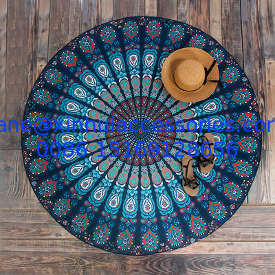Round Beach Throw Tapestry Hippy Boho Gypsy Cotton Tablecloth Beach Towel supplier