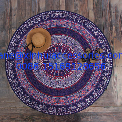 Round Beach Throw Tapestry Hippy Boho Gypsy Cotton Tablecloth Beach Towel supplier