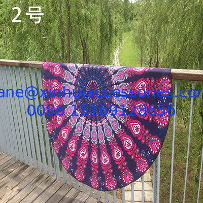 Round Beach Throw Tapestry Hippy Boho Gypsy Cotton Tablecloth Beach Towel supplier