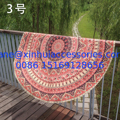 Round Beach Throw Tapestry Hippy Boho Gypsy Cotton Tablecloth Beach Towel supplier