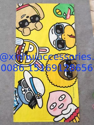 100% cotton velour reactive print small MOQ custom print beach towel supplier