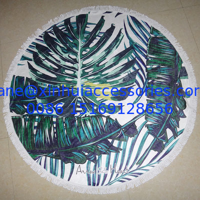 2017 New small MOQ cheap price custom print microfiber beach towel round supplier