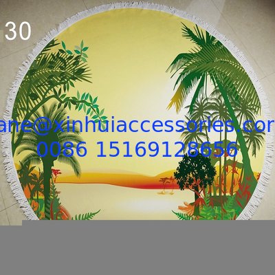 2017 New small MOQ cheap price custom print microfiber beach towel round supplier