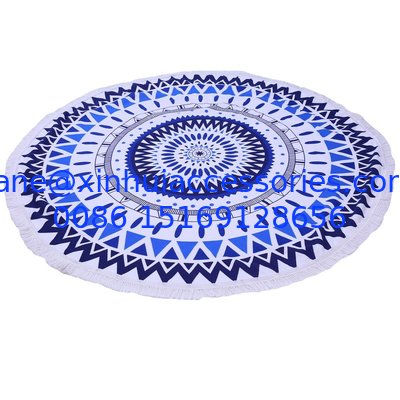 Summer 150cm diameter Large Custom Printed Round Beach Towels With Tassel Microfiber beach towel round supplier