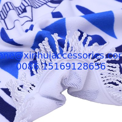Summer 150cm diameter Large Custom Printed Round Beach Towels With Tassel Microfiber beach towel round supplier