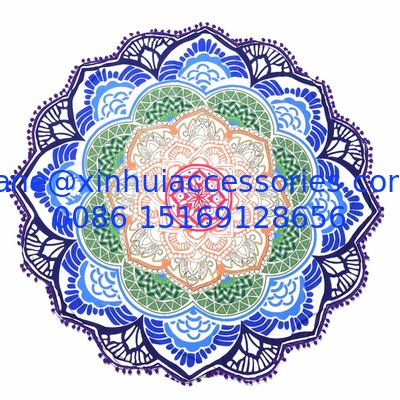 Indian Mandala Beach Towel Large Lotus Printing Towel Beach Round Pool Home Shower Towel Blanket 150Cm supplier
