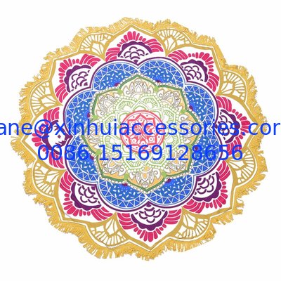 Indian Mandala Beach Towel Large Lotus Printing Towel Beach Round Pool Home Shower Towel Blanket 150Cm supplier