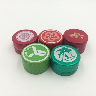 Four Colors Offset Printing Aluminium Pilfer Proof Caps For Glass  bottle Cap