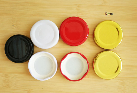 food grade 43mm metal twist off caps with safety button