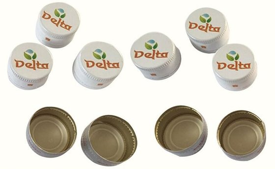 Fashion Printed Aluminium Pilfer Proof Caps For Ayurveda Bottle