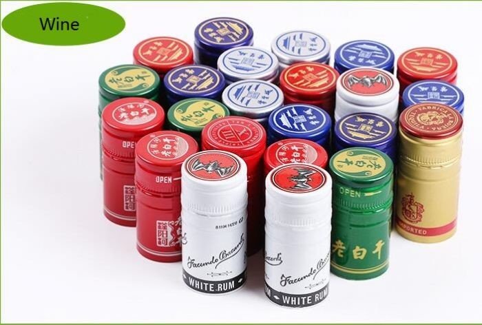 four colors offset printing Printed Aluminium Pilfer Proof Caps For Wine Bottle