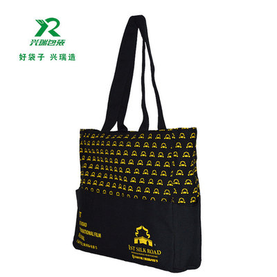 Manufacture Eco-friendly canvas customized bag fashion shoulder bag 100% canvas spot pattern shopping bag