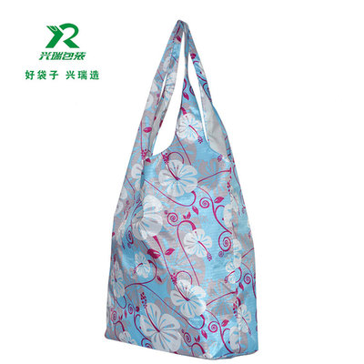 Waterproof environmental 190T 210D 420D oxford cloth shopping bag foldable polyester heavy duty tote bag