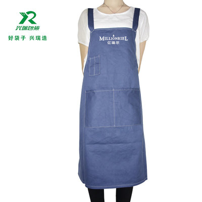 Custom high quality denim apron professional customized working kitchen organic cotton fabric wholesale apron