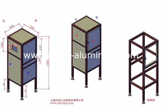 40x80 T slotted aluminum framing 6000 series cabinet aluminum extrusion supplier