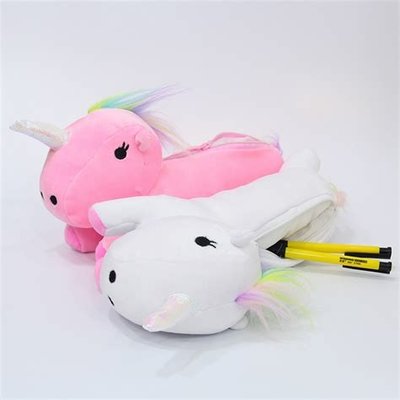 OEM!2019 Newest 20*10cm Unicorn Plush Pouch Pencil Case Bag Key Chain Pendant Coin Purse Wallet Case Pouch