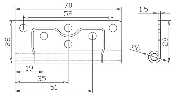 Black steel Sub-mother hinge door hinge