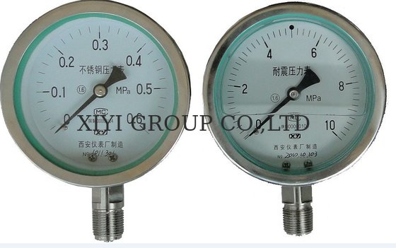 Seismic stainless steel pressure gauge
