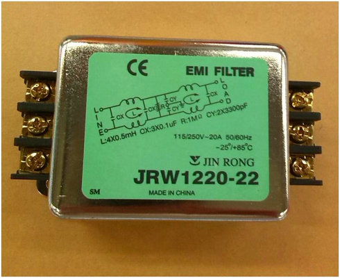 Power EMI Filter AC115/250V 20A JRW1220-22 Noise Suppressor Power EMI Filter Termianl Single-phase line-conditioner