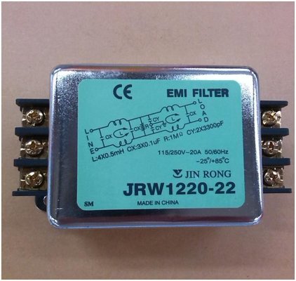 Power EMI Filter AC115/250V 20A JRW1220-22 Noise Suppressor Power EMI Filter Termianl Single-phase line-conditioner