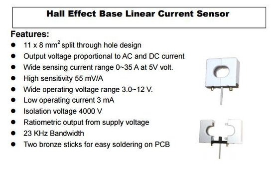 WCS6800 Original current sensor wcs6800 0-35A Hall Effect Base Linear Current Sensor