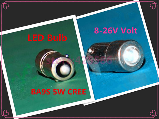 ba9s led 6V 12V 24V 5w 8v-26v recessed screw LED light BA9S 5W CREE screw base led flashlight bulb