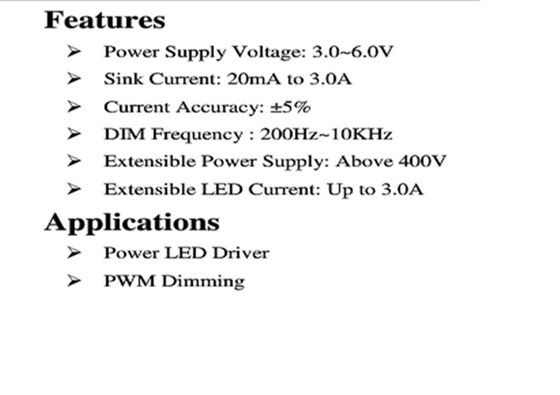 AF7138 PWM Dimming Constant current led Driver LED driver with PWM dimming Electric current 3A
