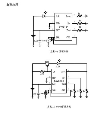 SW8184 Solar lawn light IC SW8184 Adjustable current 600mAConstant current timing (down current) dimming function