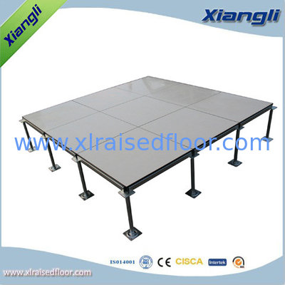 Flat Head Pedestal Steel Raised Floor Tiles Cross Strengthening Rib