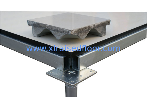 Flat Head Pedestal Steel Raised Floor Tiles Cross Strengthening Rib