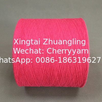 Ne 26s/1 Rose red 60%cotton 40%Polyester canvas thread of various colors blended recycled yarn