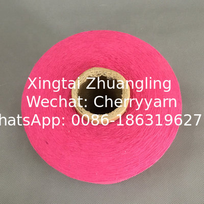 Ne 26s/1 Rose red 60%cotton 40%Polyester canvas thread of various colors blended recycled yarn